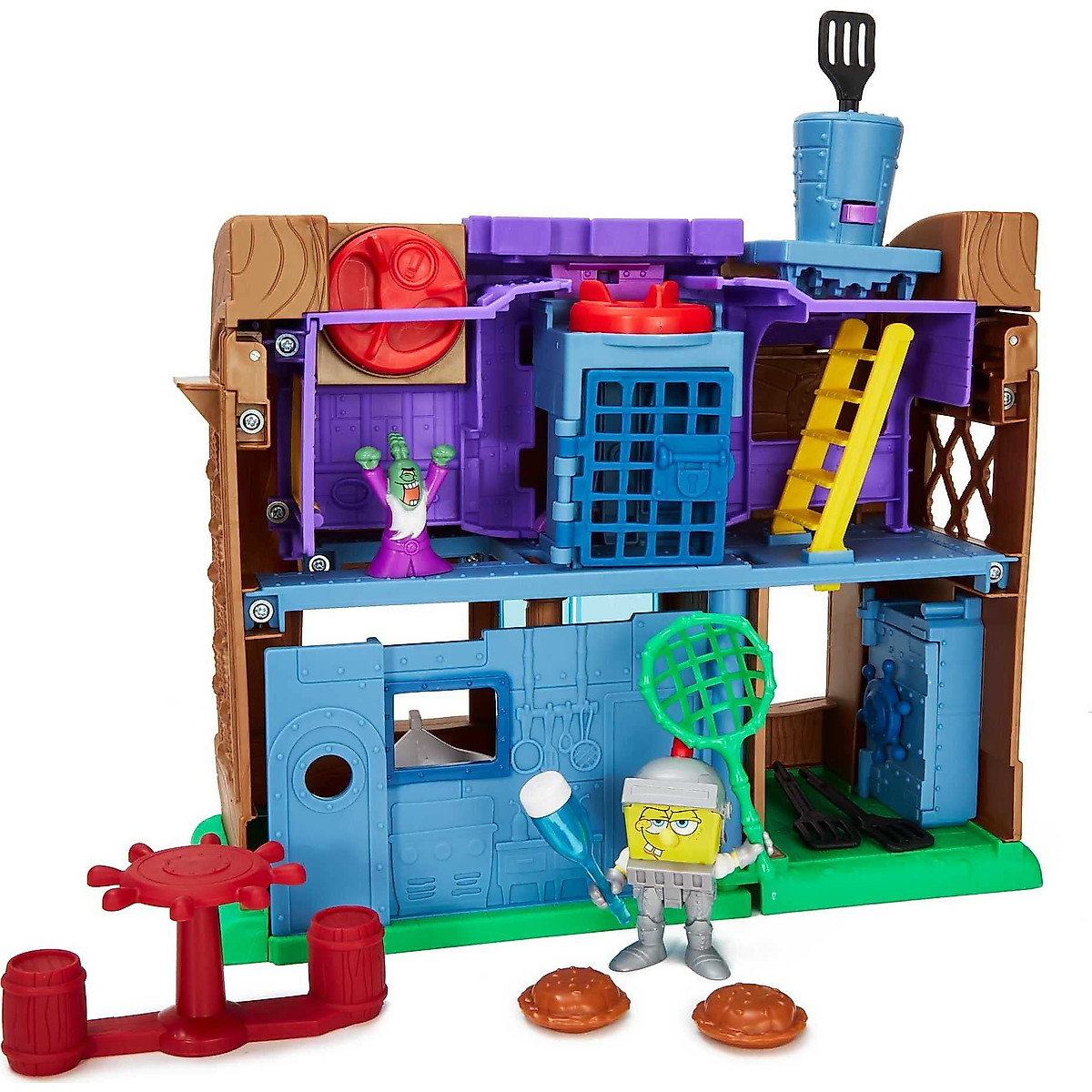 Imaginext Spongebob Transforming Playset, Krusty Krab Kastle, Medieval Knight Spongebob and Plankton Figures with Accessories (Amazon Exclusive)