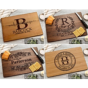 Personalized Wedding Gifts, Cutting Boards with Custom Names and Date for Anniversary, Housewarming, Christmas, Valentines Day, Handmade Wooden Kitchen Gift for Parents, Couples, Newlyweds - 13.5×9.5"