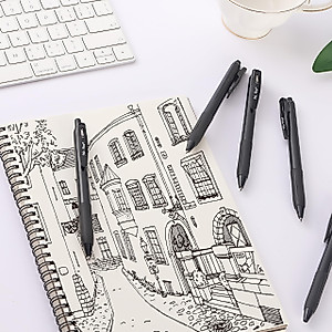 Mr. Pen- Pens, Black Gel Pens, 6 Pack, 0.7mm Fine Point, No Smear, Fast Dry, Gel Ink Pens, Black Ink Pen, Pens Bulk, Gel pen, Black Pens, Pens for Journaling, Retractable Pens, Premium Ink Pen