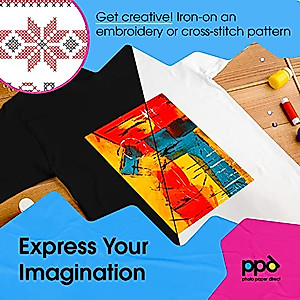 PPD Inkjet Iron-On Mixed Light and Dark Transfer Paper LTR 8.5X11 - Pack of 40 Sheets (PPD005-Mix)