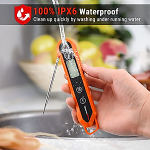 ThermoPro Digital Instant Read Meat Thermometer for Grilling Waterproof Kitchen Food Thermometer with Calibration & Backlight Smoker Oil Fry Candy Thermometer
