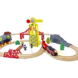 Battery Operated Train for Wooden Track, Motorized Train for Toddlers 3+ Years Old, 3Pcs Train Toy Set Electric Train Compatible with Thomas, Brio, Chuggington, Melissa and Doug