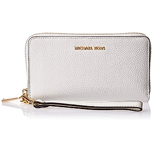 Michael Kors Pebbled Leather Smartphone Wallet Wristlet - Optic White