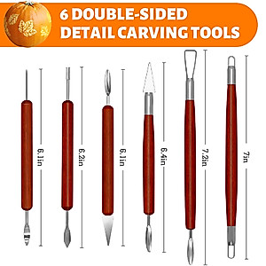 13 PCS Pumpkin Carving Tools Halloween Pumpkin Carving Kit, Pumpkin Professional Detail Sculpting Tools, Heavy Duty Stainless Steel Pumpkin Cutting Knife with Carrying Case for Halloween Party