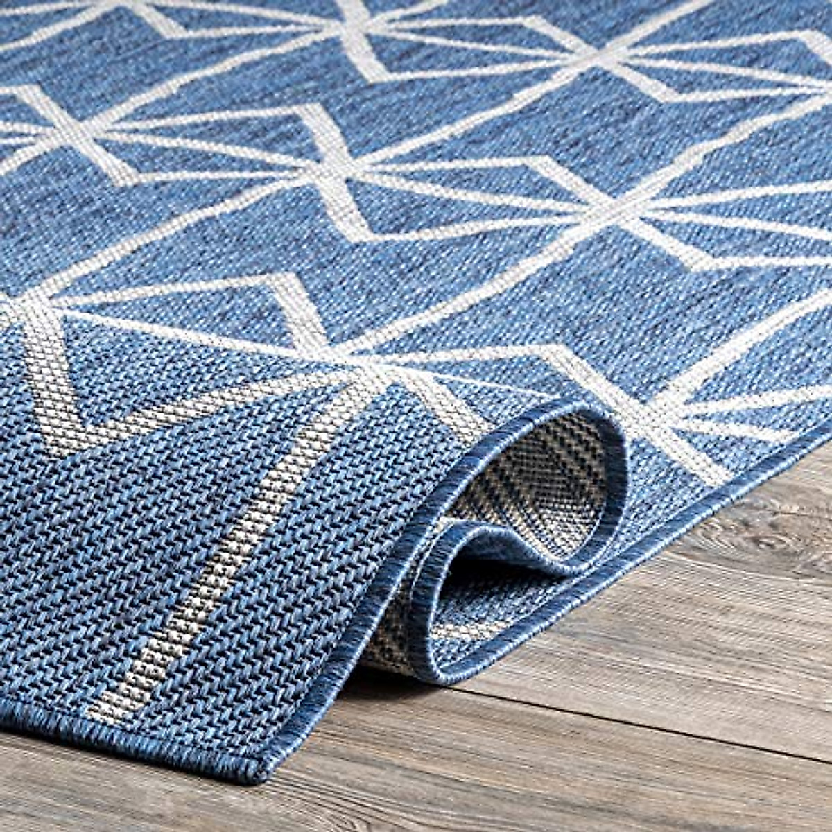 nuLOOM Saunders Geometric Indoor/Outdoor Area Rug, 3' 6" x 5', Blue