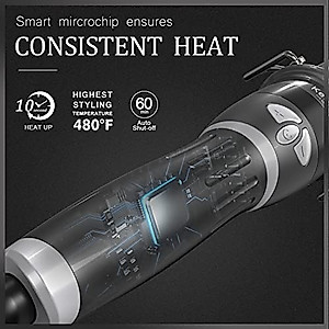 Keragard Curling Iron,Hot Tools Curling Iron with Ceramic Long Barrel,Curling Iron 1 1/2 Inch with Fast Heat Up Dual Voltage,LCD Display,22 Heat Setting for Long & Short Hair,Auto-Off(1.5 inch)