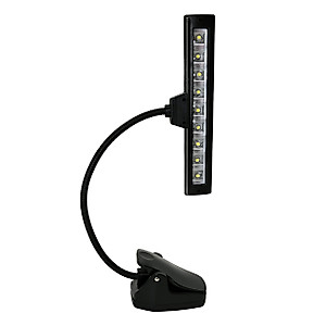 Karlling Portable Clip On Adjustable Neck 9 LEDs Music Stand Light Piano Orchestra Lamp Reading Light USB Book Lights