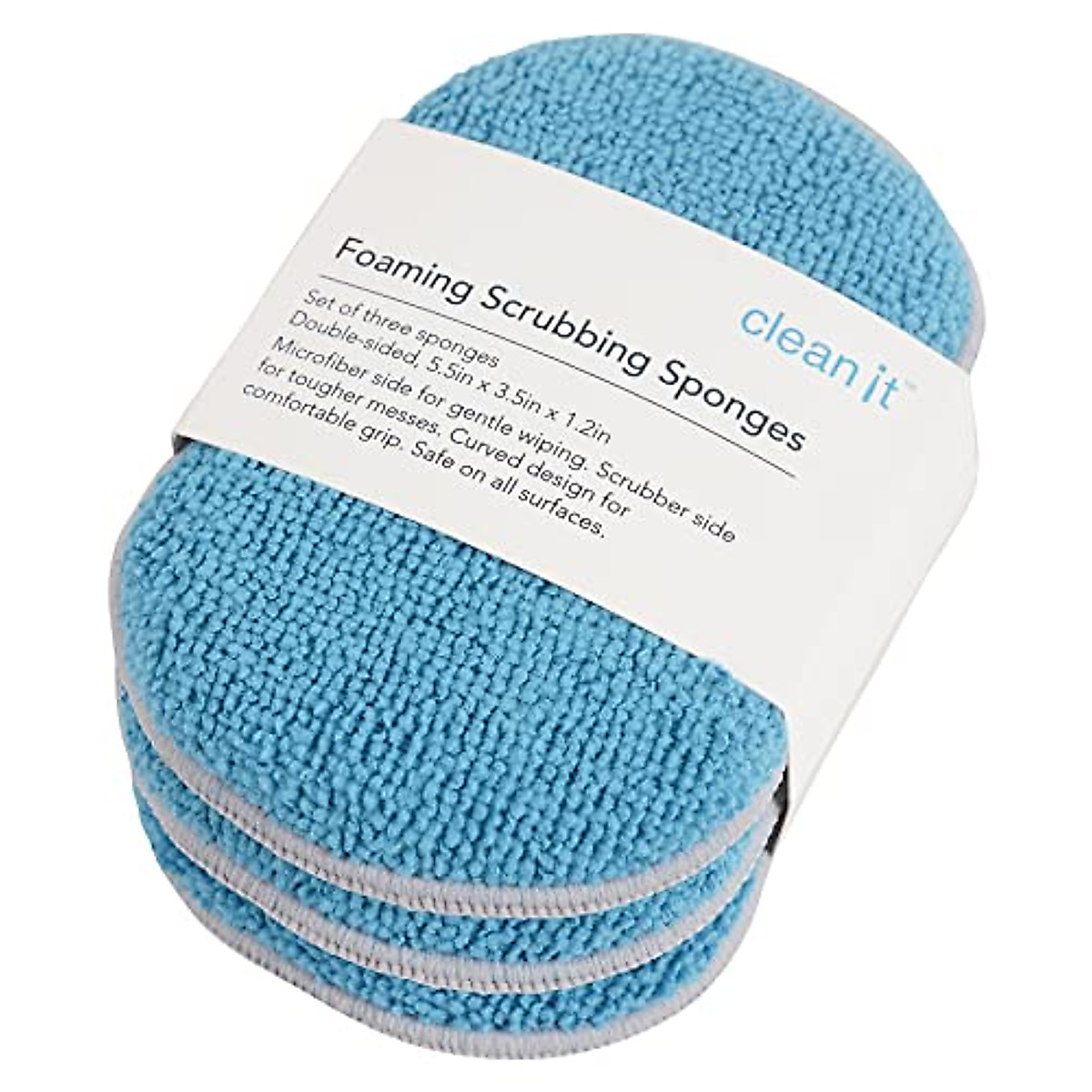 KAF Home Clean It Set of 6 Dual Sided Utility Sponges - Blue