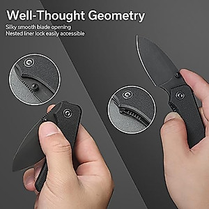 CIVIVI Baby Banter Pocket Folding Knife for EDC, 2.34" Blade Small Knife with Titanium Thumb Stud Opener C19068S-2