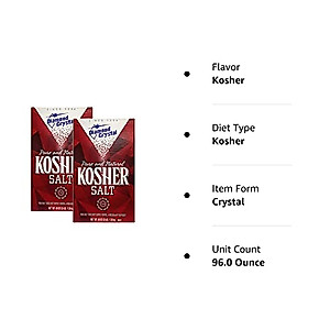 Diamond Crystal Kosher Salt, 3 lbs (Pack of 2)
