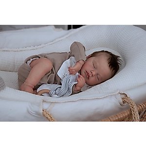 RXDOLL Sleeping Newborn Baby Dolls Boy 20 inch Realistic Reborn Baby Dolls That Look Real Life Baby Dolls Soft Weighted Body Lifelike Reborn Dolls with Hand-Rooted Hair