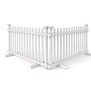 Zippity Outdoor 22in H x 44in W White Vinyl Portable Puppy Dog Fence Kit ZP19055 (2 Pack)