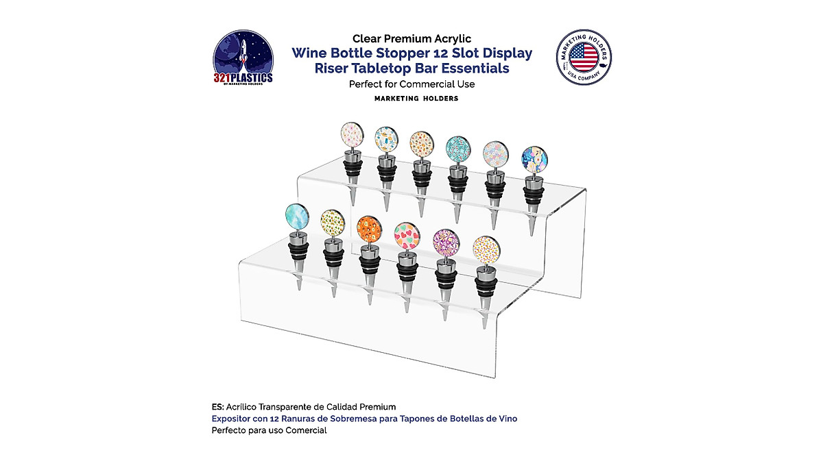 Marketing Holders 12-Slot Wine Bottle Topper Display