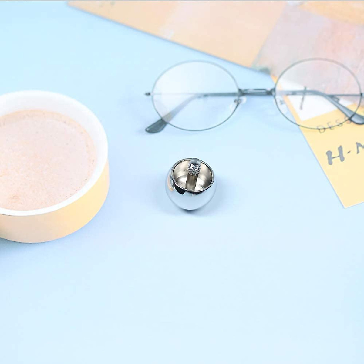 Pockety Tippe Top Metal Flip Over Top Stainless Steel Spinning Top Toy Gift, Silver