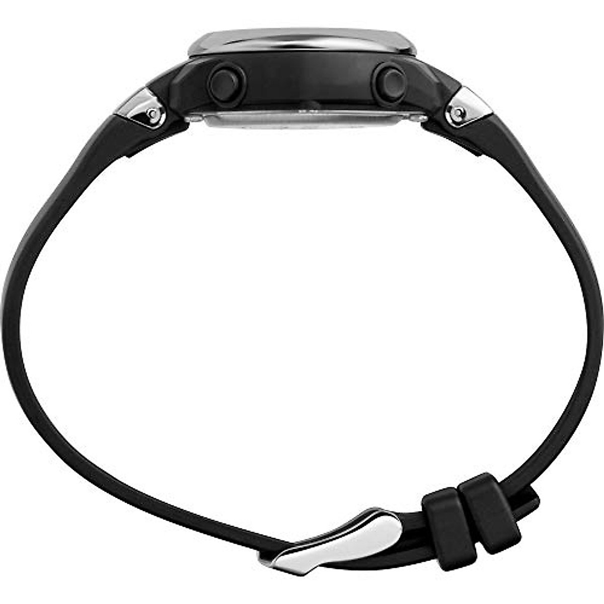 Timex Women's TW5M29300 DGTL Stacked Numbers 28mm Black/Silver Resin Strap Watch