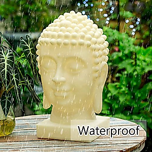 zenggp Buddha Head Solar Garden Lights Up Warm Light Zen Garden Buddha Patio Outdoor Decor Lighting