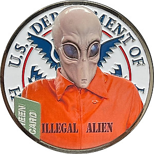 BL14-009 Illegal Space Aliens Predator Outer Space Border Patrol Intergalactic Customs and Immigration Challenge Coin