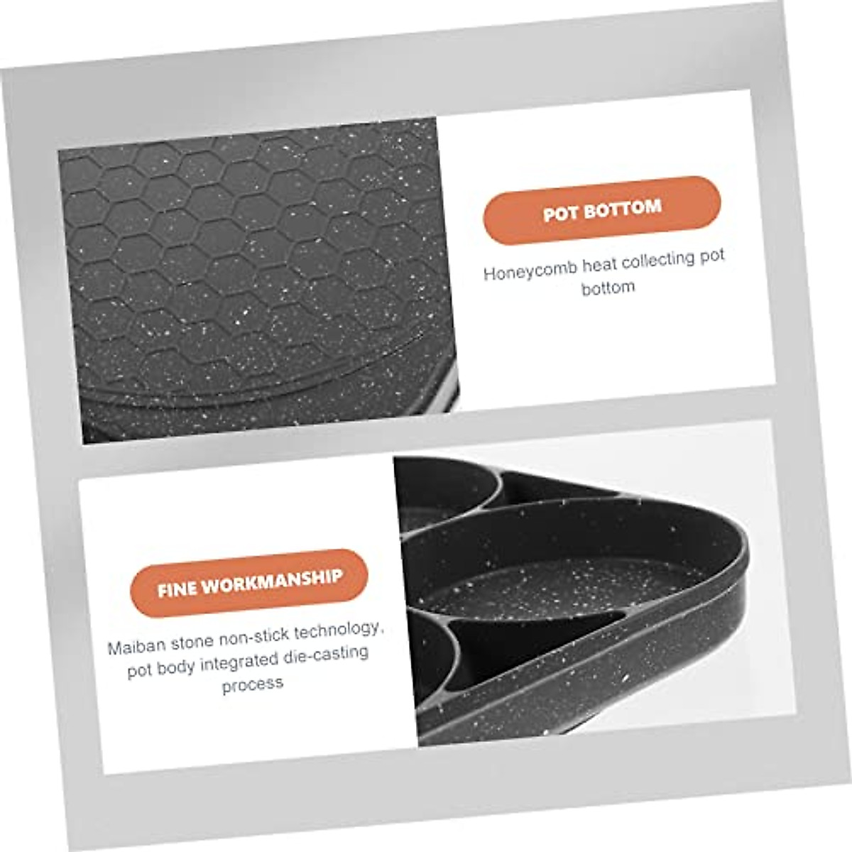 Yardwe Fried Egg Pan Home Tool Set Japanese Frying Pot Egg Skillet Four Cup Egg Pan Small Frying Cooking Pan Sandwich Maker Egg Cooking Pan Kitchen Gadget Egg Frying Pan Alloy Tamagoyaki