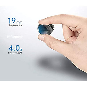 SL-S1 True Wireless in-Ear Premium Mono-Earbud with Magnetic Charging Case Bluetooth IPX5 Waterproof Sweatproof Noise Reduction iPhone Android LG Huawei Samsung HTC (Black)