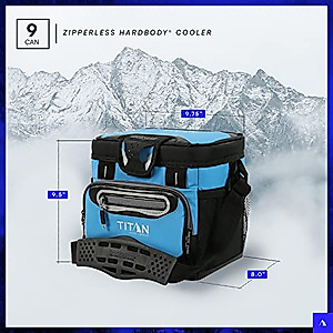 Arctic Zone Titan Deep Freeze Cooler - 9 Can Zipperless Hardbody Cooler - Deep Freeze Insulation, HardBody Liner, and SmartShelf