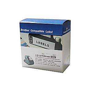 IDIK-22211 Replacement Labels Compatible with Brother DK-2211 Black on White Film Label 29mm x 15.5m/roll Packed in Individual Printed Retail Box with Permanent Cartridge