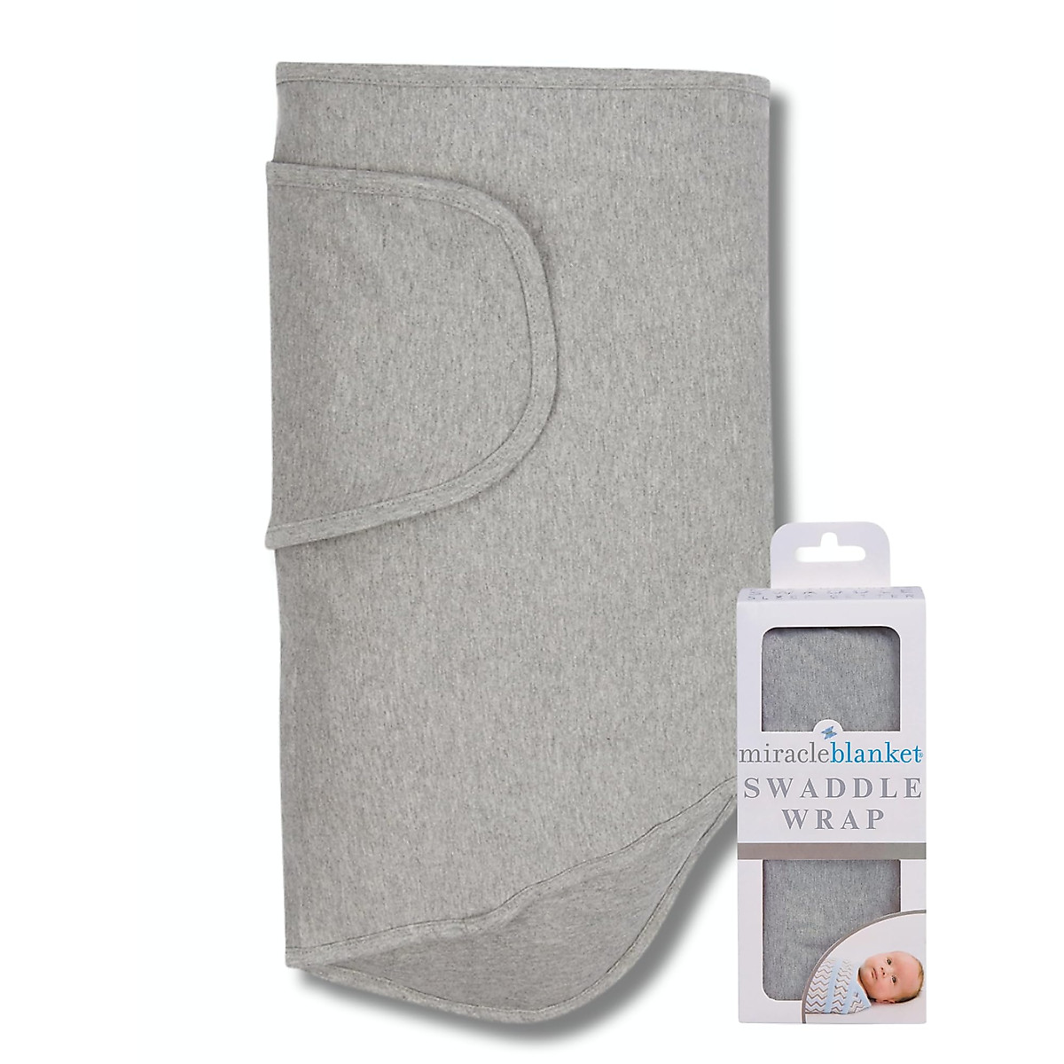 Miracle Blanket Swaddle Wrap - Boy, Girl, or Neutral Receiving Baby Blanket - Soft, Wearable Sleep Sack Essential for Newborns and Infants (Solid Heather Gray)