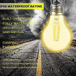Full Waterproof USB Lights, 2pack, Dimmable Warm White, Plastic Shatterproof, Camping Equipment or Accessories, Led Camping Lights, Suitable for Garage Warehouse Truck Fishing Boat Outdoor Tent