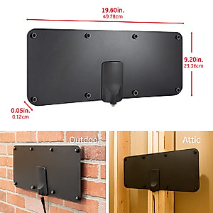 GE Digital Outdoor HD TV Antenna, Weatherproof Long-Range, Supports 4K 1080p UHF VHF NextGen TV ATSC3.0, Flat Low-Profile Design, Black, 54083