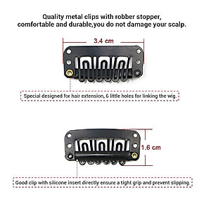 50pcs Hair Extensions Clips U-Shape Stainless Steel Snap Clips for Wigs and Hair Extensions and Hairpieces 30 Assorted Sewing Needles and 2 Rolls Thread (Blonde)