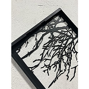 Peak Metal Wall Art, Tree of Life, Metal Wall Decor, 4 Panels for Living Room Decorations, Christmas Gift, Interior Decoration, Housewarming Gift 48 x 24 Inch (Black)
