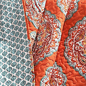 Lush Decor Tangerine Harley Polyester Reversible Throw Blanket, 60" x 50"