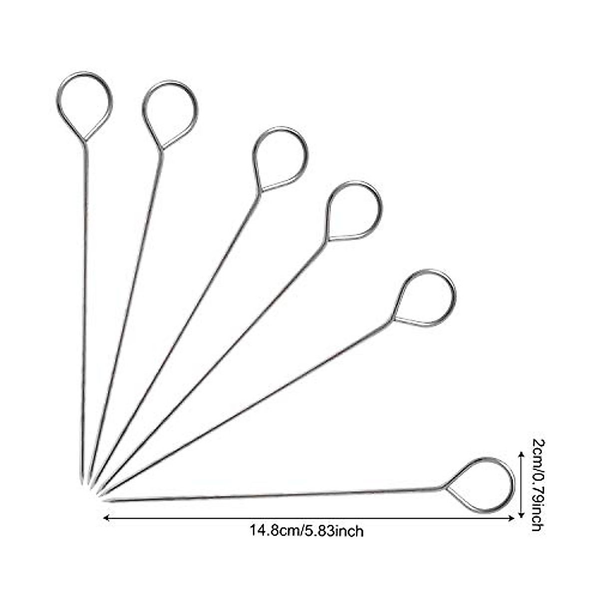 HONBAY 30PCS Stainless Steel Barbecue Skewers Roast Goose Needles Turkey Lacers for Trussing Turkey and Barbecue (5.8 Inch)