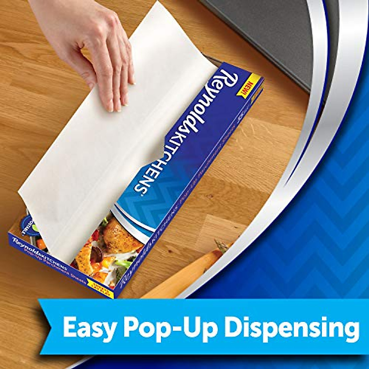 Reynolds Kitchens Pop-Up Parchment Paper Sheets, 10.7x13.6 Inch, 120 Sheets