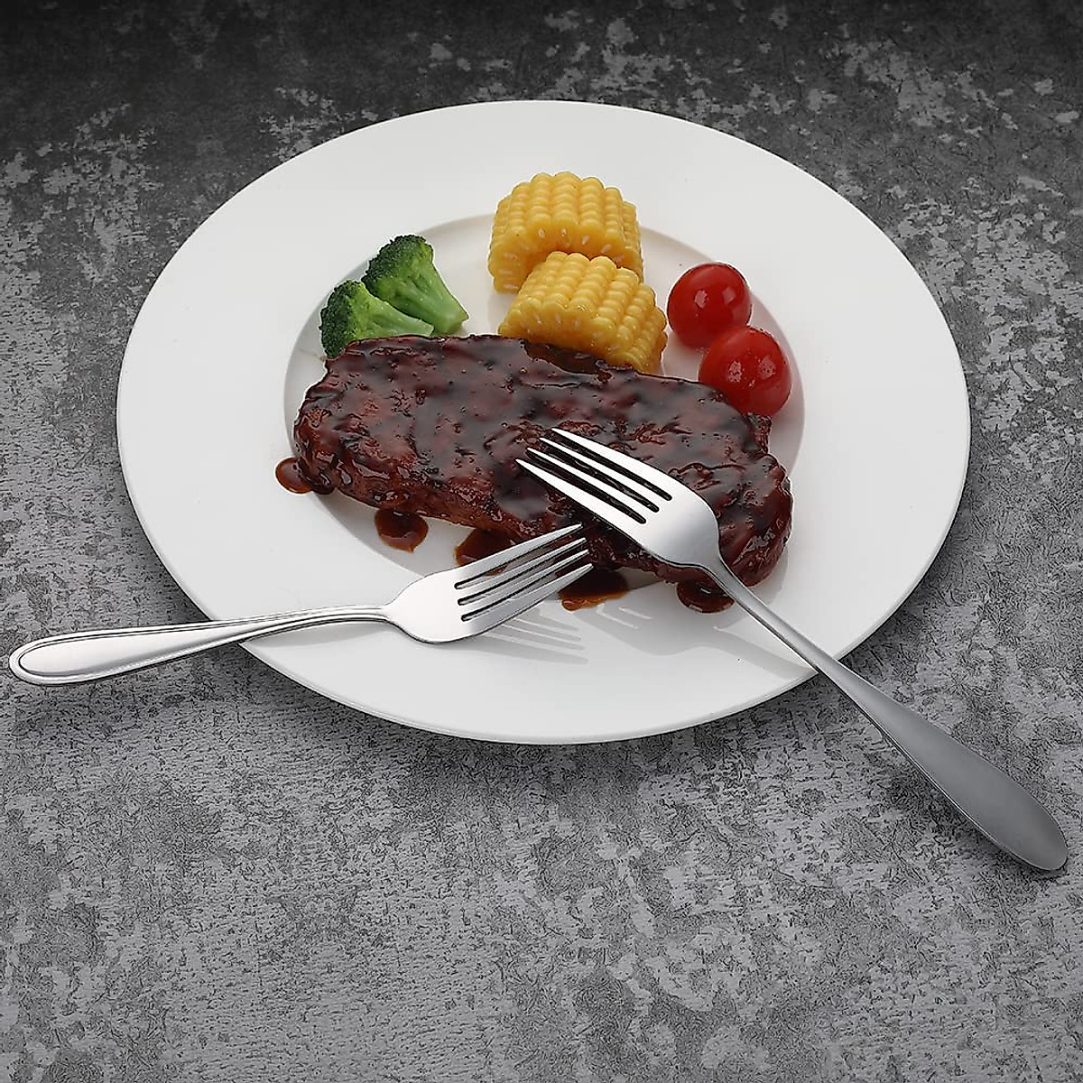 HOMECHEN 20 Piece Stainless Steel Double Line Flatware Cutlery Set, Utensils Service for 4, Include Knife Fork Spoon, Perfect for Home Kitchen Restaurant, Stylish Mirror Finish, Dishwasher Safe