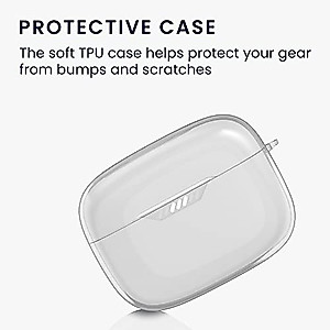 kwmobile Earphones Case Compatible with JBL Tune 230 NC TWS / T230NC - Crystal TPU Two-Part Earbuds Case - Transparent