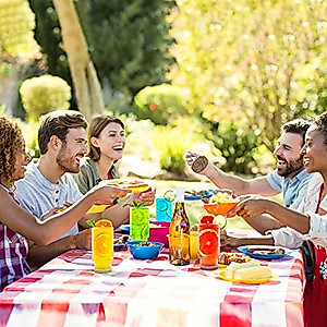 Aofmee Ribbed Drinking Glasses, Ribbed Glass Cups 12 oz, Ribbed Glassware Set of 4, Tall Glasses for Drinks Iced Tea Latte Smoothie Juice, Stackable Dinner Glass with Straw, Fluted Glassware