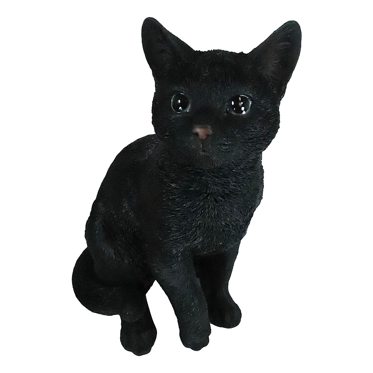 Ebros Large Lifelike Pawing Mystical Black Cat Statue 11.75" Tall with Glass Eyes Hand Painted Realistic Feline Cat Figurine Crazy for Cats Decor Sculpture Home Decorations Pet Memorial