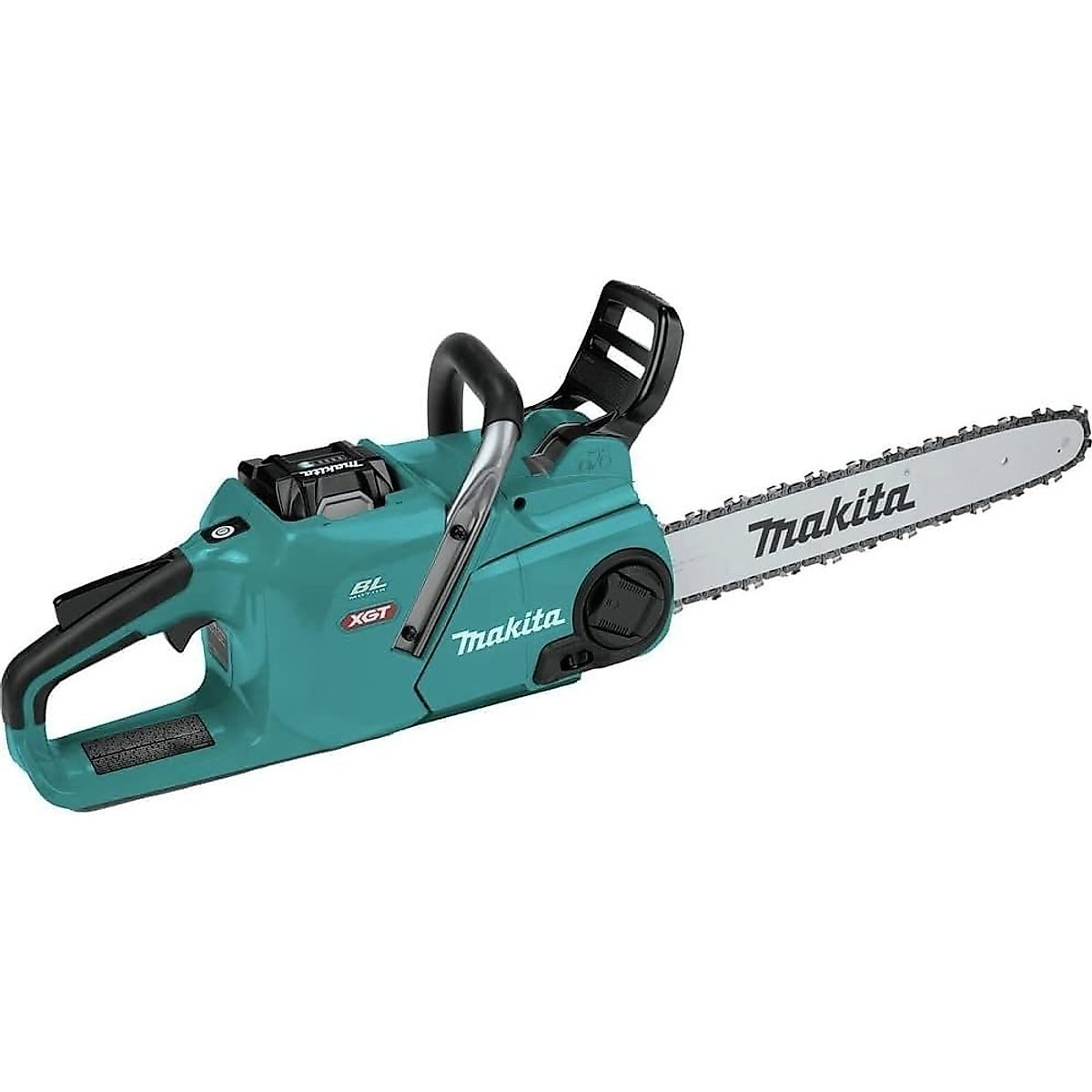 Makita 40V Max XGT 5.0Ah Brushless Lithium-Ion Battery with Built-In LED On/Off Switch, 18 Inch Cordless 42CC Gas Chain Saw Kit with Active Feedback-Sensing Technology