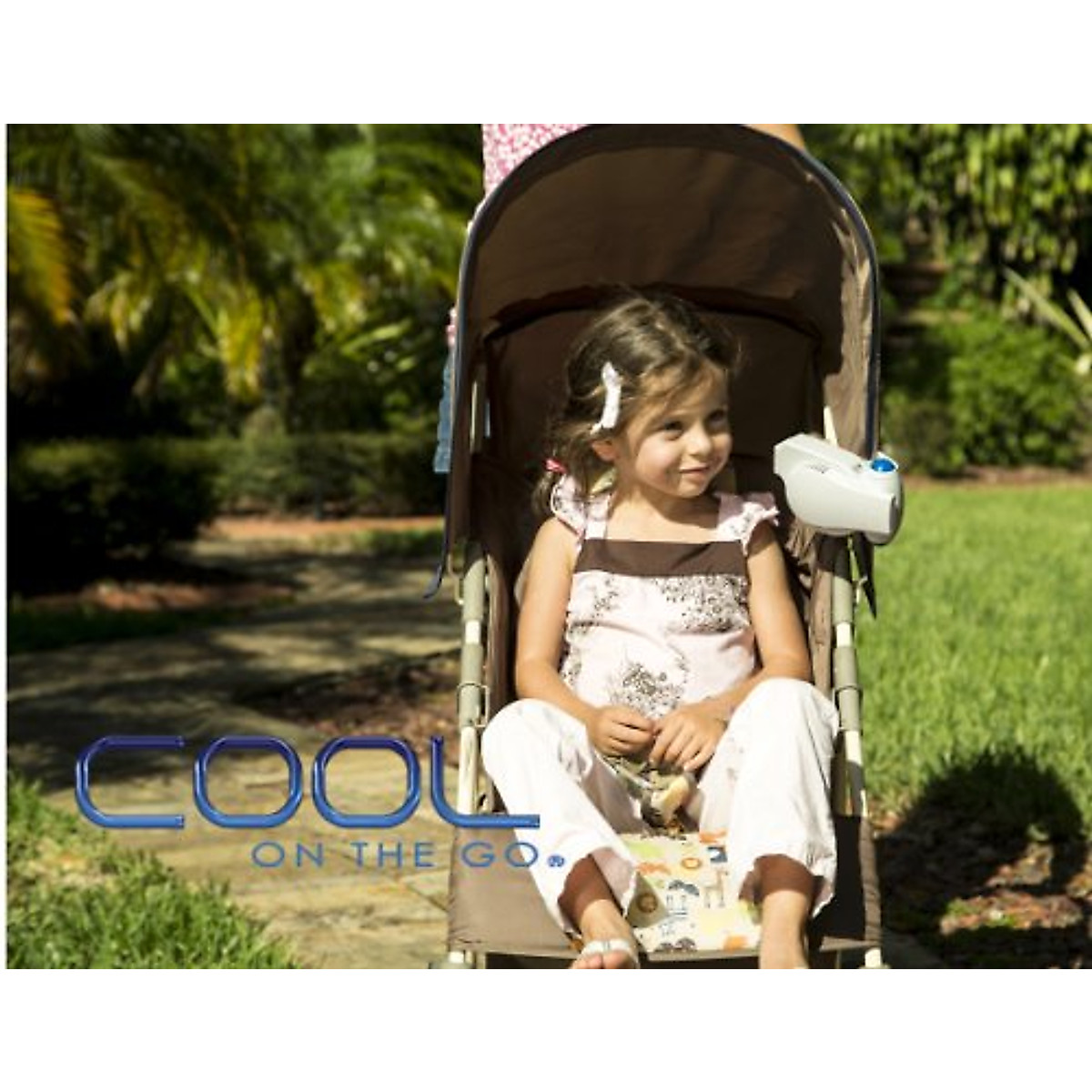 Cool On The Go Clip On Fan with LED Lights - Bladeless Fan for Stroller - USB Desk Fan - Wearable Fan - Compact Portable Tent Fan & Much More. Magenta/White