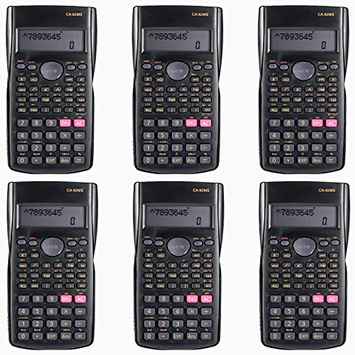 Saillong 2-Line Engineering Scientific Calculator, Black Function Fractions Math Calculator for Middle, High School, Classroom, Student and Teacher (6 Pieces)