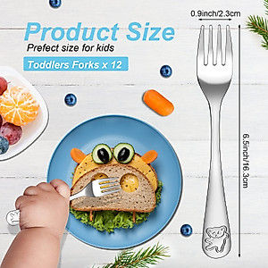 Erinnmy 24 Piece Toddler Forks,Stainless Steel Kids Forks,Kids Silverware,Kids Utensil Set,6.5 inch Kids Dinner Forks Toddler Utensils,Metal Forks Baby Forks for Self Feeding,Dishwasher Safe