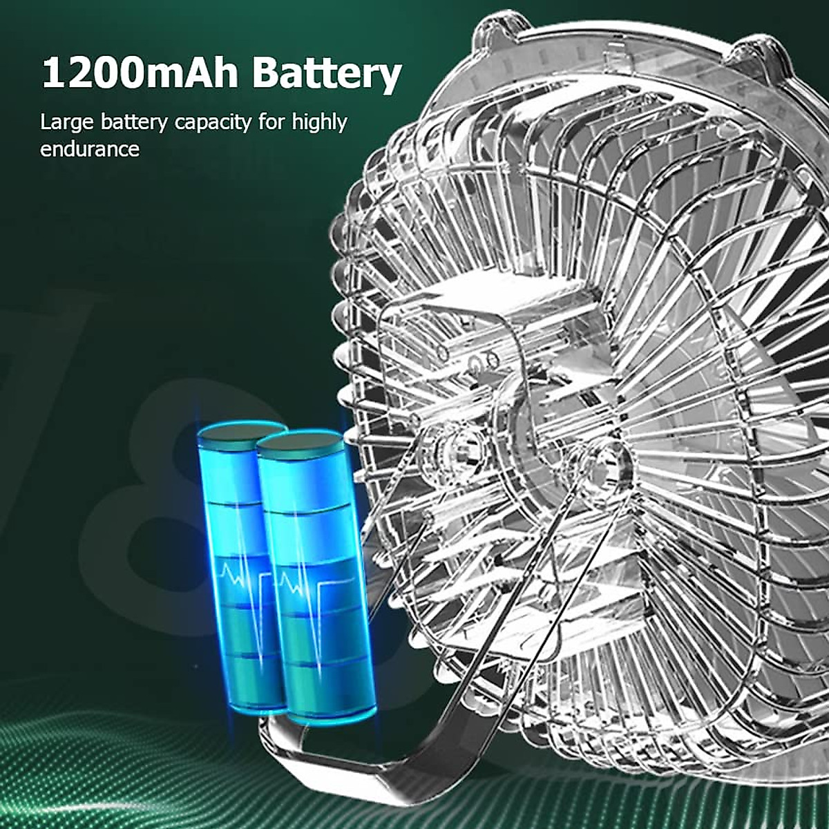 DEPOZA Rechargeable LED Desk Fan 7.5” USB Plug Table Fan with Hanging Hook Quiet 3 Speed Battery Operated for Tent Bedroom Office (Pink)