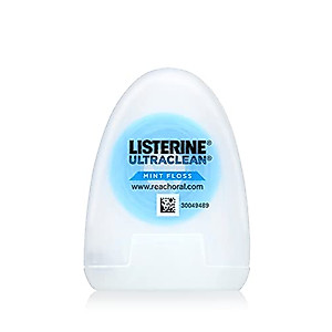 Listerine Ultraclean Waxed Mint Dental Floss Bundle | Effective Plaque Removal, Teeth & Gum Protection | Shred-Resistant , PFAS FREE | 30 Yards, 6 Pack ( Packaging may vary )