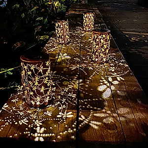 Solar Lanterns Outdoor Hanging Lantern Lights, Dragonfly Hollowed-Out Metal Decor Lantern, Waterproof LED Decorative Garden Light - Delicate Garden Decoration for Patio, Yard, Pathway, Landscape