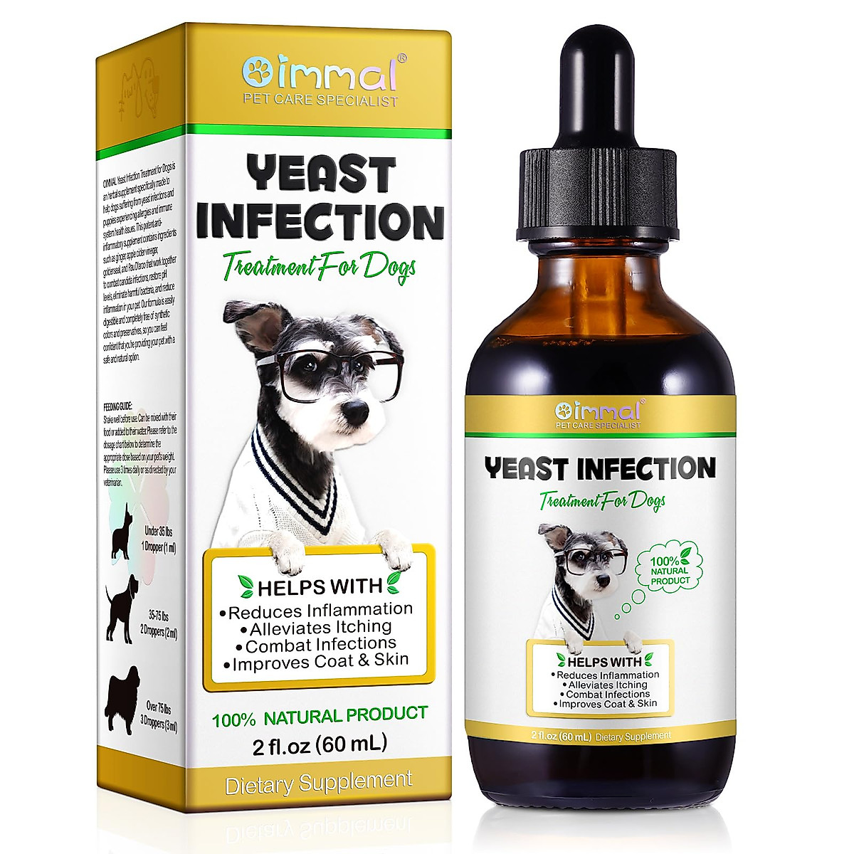 ALIVO Yeast Infection Treatment for Dogs, Natural Yeast Infection Treatment Supports Dog Itch Relief, Dog Ear Infection, Dog Allergy Relief, Pet Supplies Dog Herbal Supplement, Bacon Flavor - 2 oz