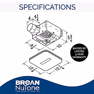 Broan-NuTone AE80LK Ventilation with LED CleanCover and Roomside Installation, ENERGY STAR Certified, 80 CFM, 0.7 Sones, White