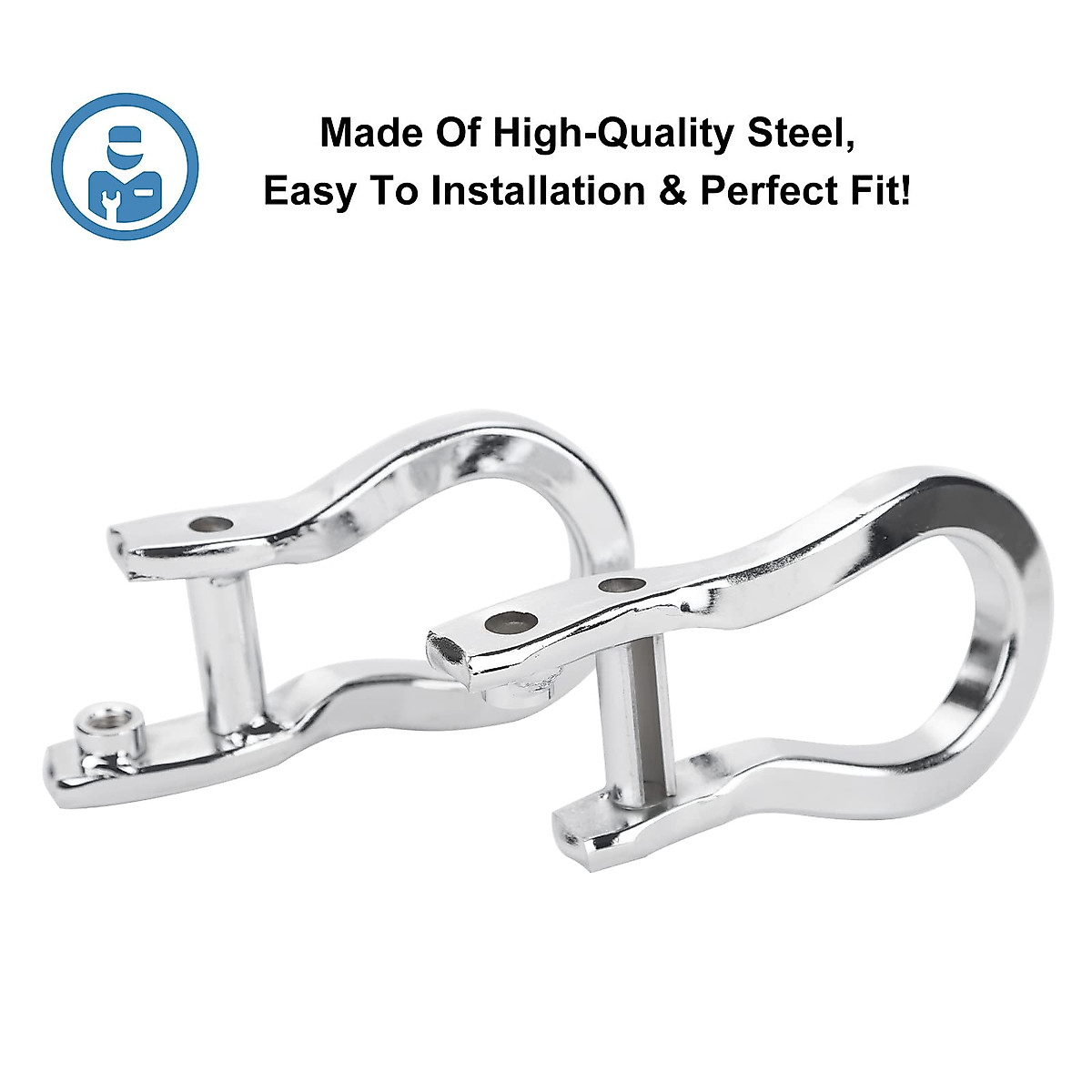 ONER Tow Hooks Compatible with 2019 2020 2021 & Newer Chevy Silverado 1500, Replaces # 84280202（Chrome）