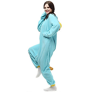 Wishliker Adult Onesie Animal Pajamas Halloween Cosplay Costumes Party Wear Skyblue M