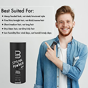 L3 Level 3 Styling Powder - Natural Look Mens Powder - Easy to Apply with No Oil or Greasy Residue (Large - 60 Grams)