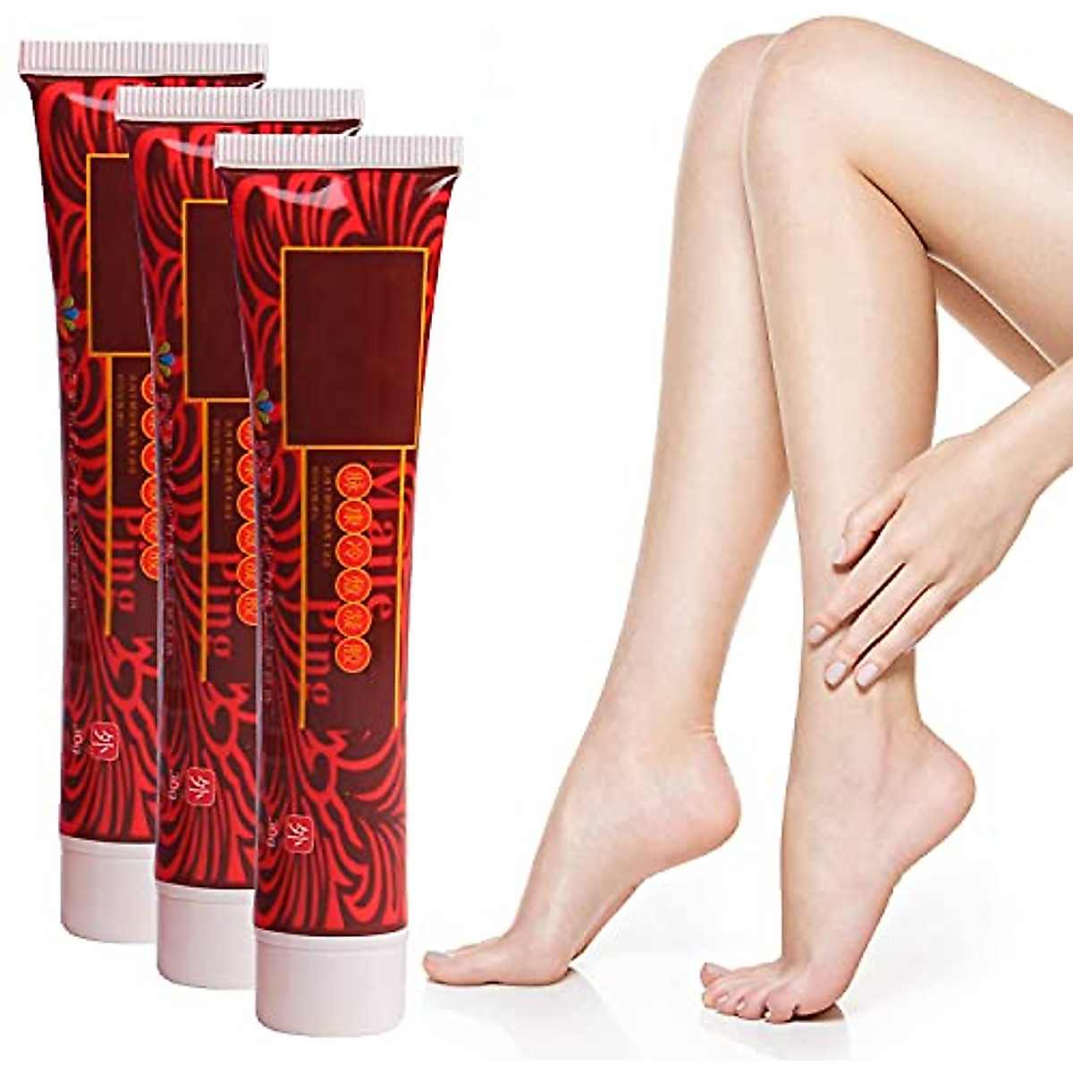 LBXB 1/2/3pcs Advanced Varicose Remission Cream Ointment, Spider Leg Repair Cream, Varicose Veins Cream, Varicose Vein & Soothing Leg Chinese Treatment Cream Miracle Relief Phlebitis Angiitis (3pcs)